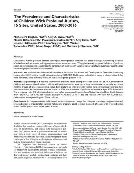 Profound Autism - Autism Science Foundation